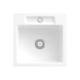 Villeroy & Boch Villeroy und Boch Siluet Flächenbündige Spüle 33451FRW mit Ablaufgarnitur und Handbetätigung, Stone White