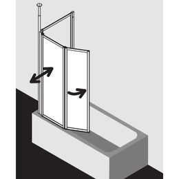 Kermi Vario 2000 Faltwand 2-fl&uuml;gelig V2TS10751412K 101,1-102,7x140cm, silber mattglanz, Kerolan Perl