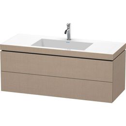 Duravit L-Cube Waschtisch-Unterschrank LC6929O7575 120 x 48 cm, 1 Hahnloch, leinen, 2 Schubk&auml;sten