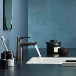 Hansgrohe Talis E Waschtisch-Einhebelmischer 71710340 mit Ablaufgarnitur, brushed black chrome