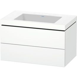 Duravit L-Cube Waschtisch-Unterschrank LC6927N1818 80 x 48 cm, ohne Hahnloch, wei&szlig; matt, 2 Schubk&auml;sten