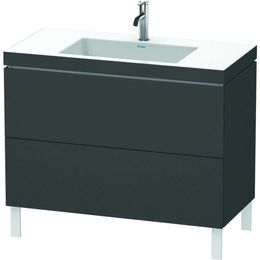 Duravit L-Cube Waschtisch-Unterschrank LC6938O4949 100 x 48 cm, 1 Hahnloch, graphit matt, 2 Ausz&uuml;ge, bodenstehend