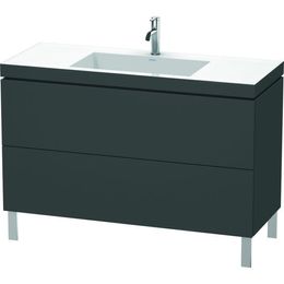 Duravit L-Cube Waschtisch-Unterschrank LC6939O4949 120 x 48 cm, 1 Hahnloch, graphit matt, 2 Auszüge, bodenstehend