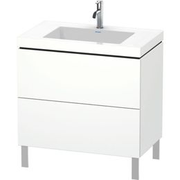 Duravit L-Cube Waschtisch-Unterschrank LC6937O1818 80 x 48 cm, 1 Hahnloch, wei&szlig; matt, 2 Ausz&uuml;ge, bodenstehend