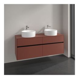 Villeroy & Boch Villeroy und Boch Collaro Waschtischunterschrank C04800AH 140x54,8x50cm, f&uuml;r 2 Waschtische, wine red