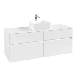 Villeroy & Boch Villeroy und Boch Collaro Waschtischunterschrank C04500DH 140 x 54,8 x 50 cm, Waschtisch mittig, Glossy White