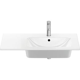 Duravit Me by Starck Möbel-Waschtisch 23468300001 83x49cm, becken rechts, mit Überlauf, Hahnlochbank, 1 Hahnloch, weiß, WonderGliss