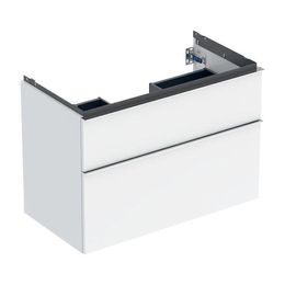 Geberit iCon Waschtisch-Unterschrank 502305012 88,8x61,5x47,6cm, 2 Schubladen, wei&szlig;/lackiert hochgl&auml;nzend/Griff glanzverchromt