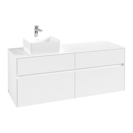 Villeroy & Boch Villeroy und Boch Collaro Waschtischunterschrank C04600MS 140 x 54,8 x 50 cm, Waschtisch links, White Matt