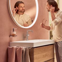 Hansgrohe Tecturis S Waschtischarmatur 73360000 mit Schwenkauslauf und Push-Open-Ablaufgarnitur, chrom