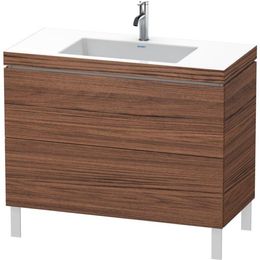 Duravit L-Cube Waschtisch-Unterschrank LC6938O2121 100 x 48 cm, 1 Hahnloch, nussbaum dunkel, 2 Ausz&uuml;ge, bodenstehend
