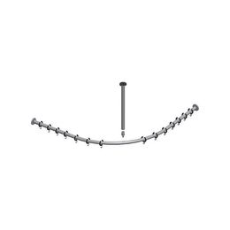 KEUCO Brausevorhangstangen Set Plan 14938010900 f&uuml;r Viertelkreis Duschen 90 x 90 cm, chrom