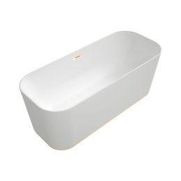 Villeroy & Boch Villeroy und Boch Finion Rechteck-Freistehwanne 177FIN7A300V4RW 170 x 70 cm, stone white, gold