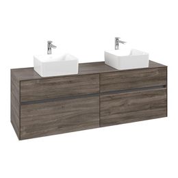 Villeroy & Boch Villeroy und Boch Collaro Waschtischunterschrank C05200RK 160x54,8x50cm, f&uuml;r 2 Waschtische, Stone Oak