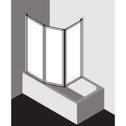 Kermi Vario 2000 Faltwand 2-/1-fl&uuml;gelig V2TS2080141UK 79-81,3x140cm, silber mattgl., ESG SR Opaco