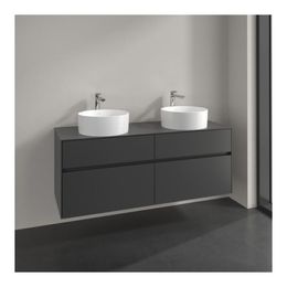 Villeroy & Boch Villeroy und Boch Collaro Waschtischunterschrank C04800VR 140x54,8x50cm, f&uuml;r 2 Waschtische, graphite