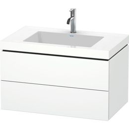 Duravit L-Cube Waschtisch-Unterschrank LC6927O1818 80 x 48 cm, 1 Hahnloch, wei&szlig; matt, 2 Schubk&auml;sten