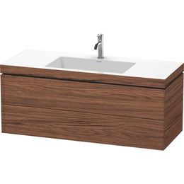 Duravit L-Cube Waschtisch-Unterschrank LC6929O2121 120 x 48 cm, 1 Hahnloch, nussbaum dunkel, 2 Schubk&auml;sten