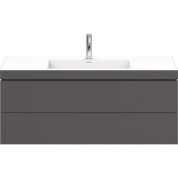 Duravit L-Cube Waschtisch-Unterschrank LC6929O4949 120 x 48 cm, 1 Hahnloch, graphit matt, 2 Schubkästen