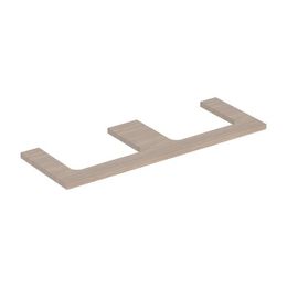 Geberit One Waschtisch-Platte 505286005 135 x 3 x 47 cm, Eiche/Melamin Holzstruktur, Ausschnitt zweifach