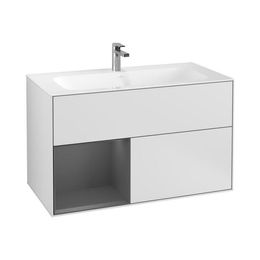 Villeroy & Boch Villeroy und Boch Finion Waschtischunterschrank F030GKMT 99,6x59,1x49,8cm, Regal links Anthracite matt, White matt lacquer