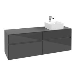Villeroy & Boch Villeroy und Boch Collaro Waschtischunterschrank C05100FP 160 x 54,8 x 50 cm, Waschtisch rechts, Glossy Grey