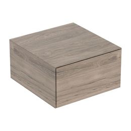 Geberit One Seitenschrank 505078006 45x24,5x47cm, 1 Schubladen, Nussbaum hickory/Melamin Holzstruktur