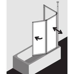 Kermi Vario 2000 Faltwand 2-fl&uuml;gelig V2FW20601412K 115,1-116,7x140cm, silber mattglanz, Kerolan Perl