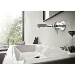 Hansgrohe Finoris Fertigmontageset 76051000 Unterputz-Waschtischarmatur, f&uuml;r Wandmontage, mit Auslauf 16,5cm, chrom