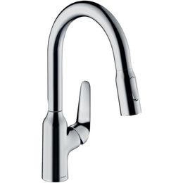 Hansgrohe Focus M42 180 2jet K&uuml;chenarmatur 71801000 mit Ausziehbrause, Schwenkbereich 360&deg;, chrom