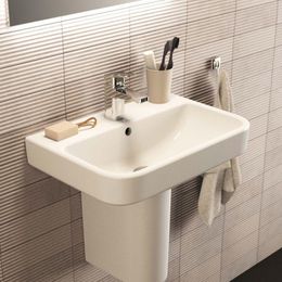 Ideal Standard i.life S Kompakt-Waschtisch T458401 mit Hahnloch und &Uuml;berlauf, 55 x 38 x 18 cm, wei&szlig;