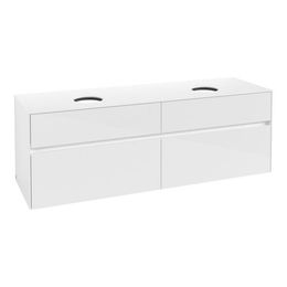 Villeroy & Boch Villeroy und Boch Collaro Waschtischunterschrank C05200DH 160 x 54,8 x 50 cm, f&uuml;r 2 Waschtische, Glossy White