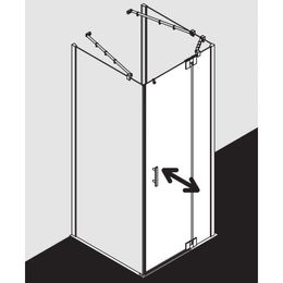 Kermi Filia XP Pendelt&uuml;r mit Festfeld f&uuml;r Seitenwand FX1WR07818VAK 78x185cm, silber hochglanz, ESG klar, rechts, Duschplatz