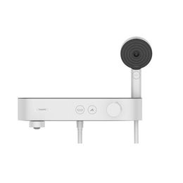 Hansgrohe ShowerTablet Wannenthermostat 24340700 Aufputz, mit schwenkbaren Wannenauslauf, 2 Verbraucher, mattwei&szlig;