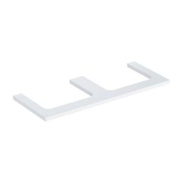 Geberit One Waschtisch-Platte 505345001 120 x 3 x 47 cm, wei&szlig;/lackiert hochgl&auml;nzend, Ausschnitt zweifach