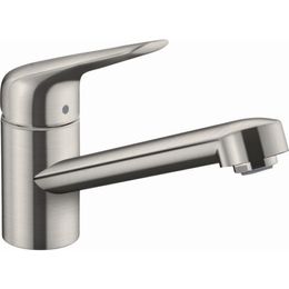 Hansgrohe Focus M42 K&uuml;chenarmatur 100 1jet 71808800 schwenkbarer Auslauf 360&deg;, edelstahl-optik