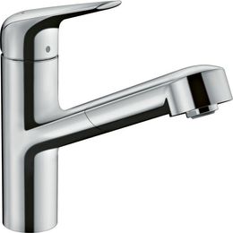 Hansgrohe Focus M42 Küchenarmatur 150 1jet 71829000 chrom, schwenkbarer Auslauf 120°, mit Ausziehauslauf