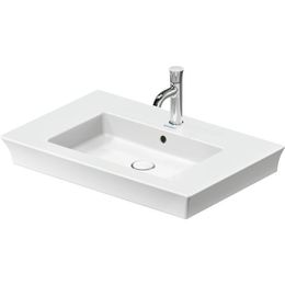 Duravit White Tulip Möbel-Waschtisch 2363750000 75 x 49 cm, mit Hahnloch, weiß, mit Überlauf, Hahnlochbank