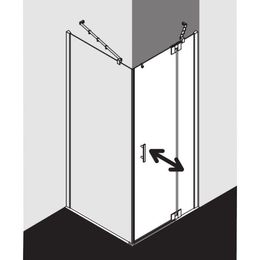 Kermi Filia XP Pendeltür mit Festfeld für Seitenwand FX1WR10318VAK 103x185cm, silber hochglanz, ESG klar, rechts, Duschplatz