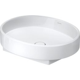 Duravit Balcoon Aufsatz-Waschtisch 241055AA79 55x45cm, ohne Hahnloch, &Uuml;berlauf, wei&szlig; Hochglanz