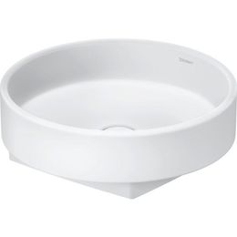 Duravit Balcoon Aufsatz-Waschtisch 240945AC79 45x45cm, ohne Hahnloch, &Uuml;berlauf, wei&szlig; Seidenmatt