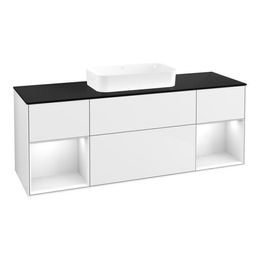 Villeroy & Boch Villeroy und Boch Finion Waschtischunterschrank F742GFGF 160x60,3x50,1cm, Regale Glossy white lacquer, Glossy white lacquer