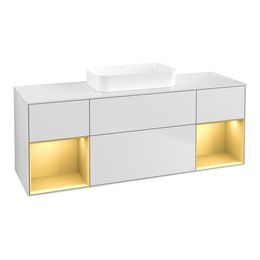 Villeroy & Boch Villeroy und Boch Finion Waschtischunterschrank F741HFMT 160x60,3x50,1cm, Regale Gold matt lacquer, White matt lacquer