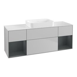 Villeroy & Boch Villeroy und Boch Finion Waschtischunterschrank G741HGGJ 160x60,3x50,1cm, Regale Midnight matt lacquer, Light grey matt