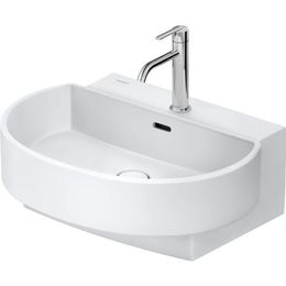 Duravit Balcoon Waschtisch 241160AC00 60 x 48 cm, wei&szlig; Seidenmatt, mit Hahnloch, &Uuml;berlauf, Hahnlochbank