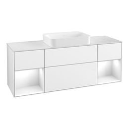 Villeroy & Boch Villeroy und Boch Finion Waschtischunterschrank G741GFGF 160x60,3x50,1cm, Regale Glossy white lacquer, Glossy white lacquer