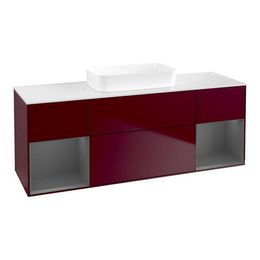 Villeroy & Boch Villeroy und Boch Finion Waschtischunterschrank F741GKHB 160x60,3x50,1cm, Regale Anthracite matt lacquer, Peony Matt