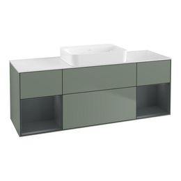 Villeroy & Boch Villeroy und Boch Finion Waschtischunterschrank G741HGGM 160x60,3x50,1cm, Regale Midnight matt lacquer, Olive Matt Lacquer