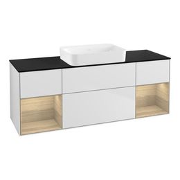 Villeroy & Boch Villeroy und Boch Finion Waschtischunterschrank G742PCMT 160x60,3x50,1cm, Regale Oak Veneer, White matt lacquer