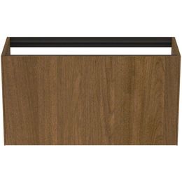 Ideal Standard Conca Waschtisch-Unterschrank T3997Y5 ohne Waschtisch-Platte, 1 Auszug, 100 x 37 x 54 cm, Walnuss dunkel Furnier
